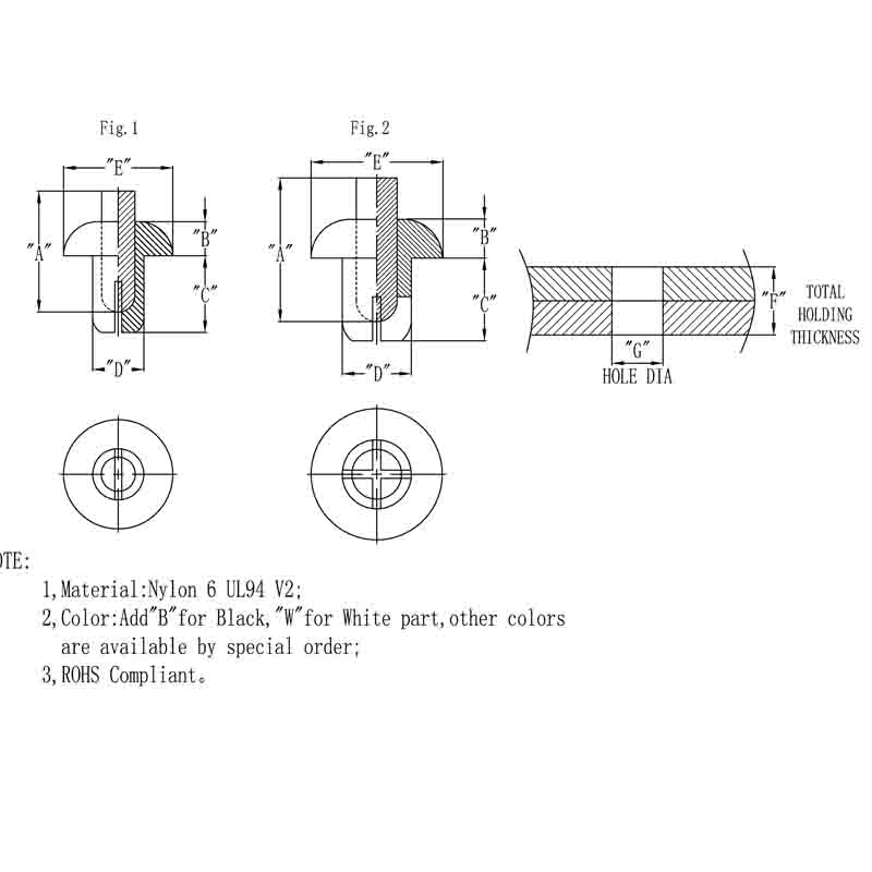 Push Rivets - Plastic Push Rivets