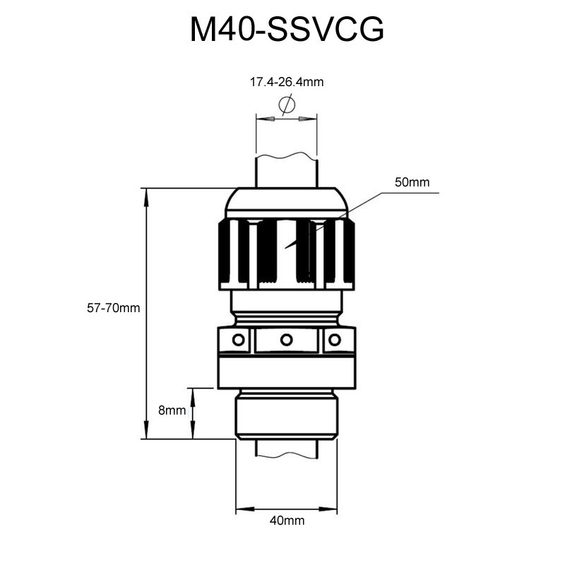 Stainless Steel Metric Vented Cable Gland M40