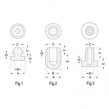 Push in Feet - Grommet Feet
