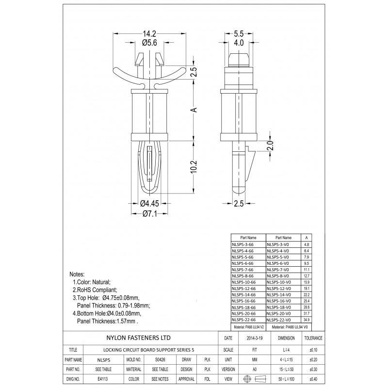 Locking Circuit Board Support Posts Series 5