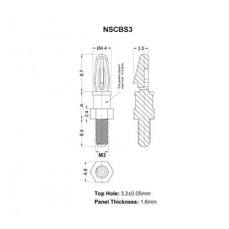 Studded Hex PCB Support Locking Bayonet - M3