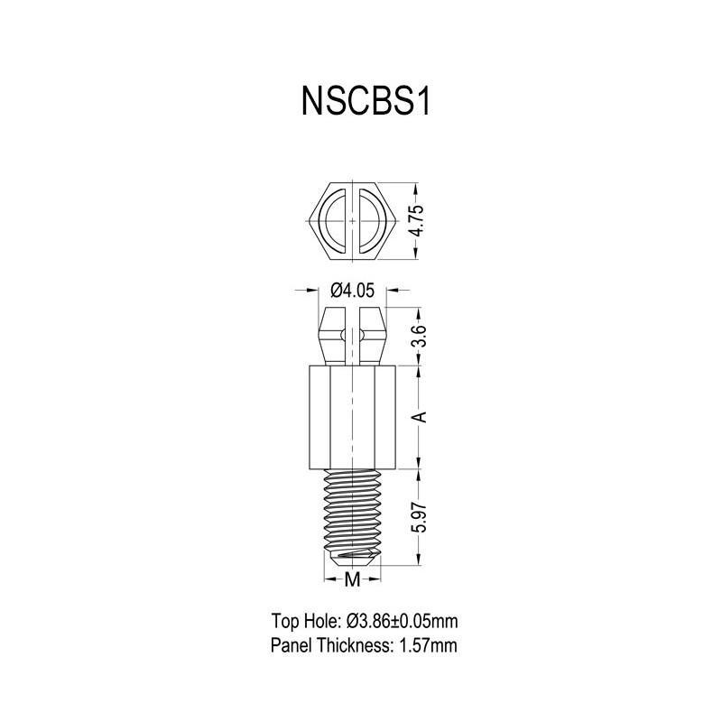 Studded Hex Mini PCB Support Non-Locking Two Prong - Series 1