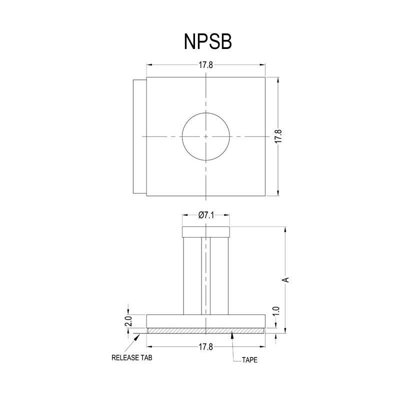Self Adhesive Flat Top Support Post