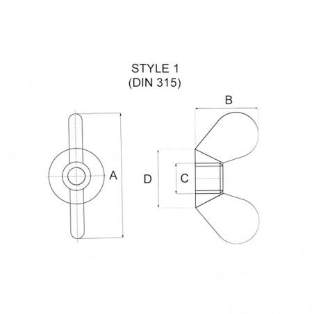 Nylon Wing Nuts - DIN 315