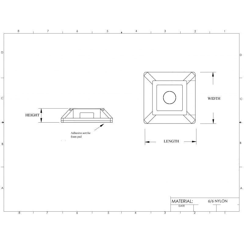 Nylon Self Adhesive Tie Mounts