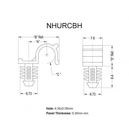 nylon half-u routing cable clip fir tree