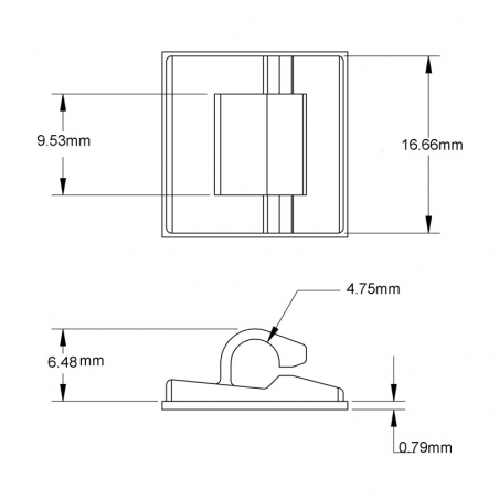 Adhesive backed nylon clip