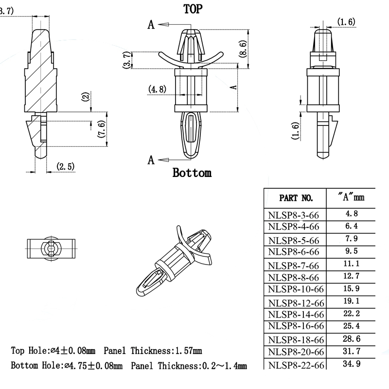 Locking Circuit Board Support Posts Series 8