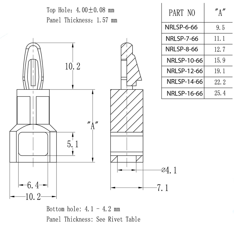 Snap Rivet Lock Supports